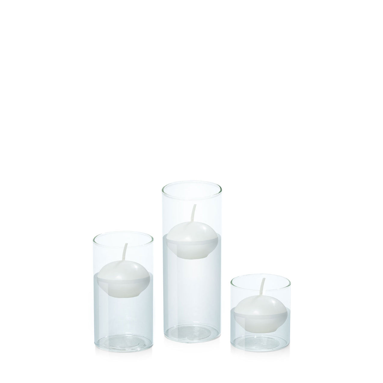 White 4cm Event Floating Candle in 5.8cm Glass Set - Sm – Hueseeka