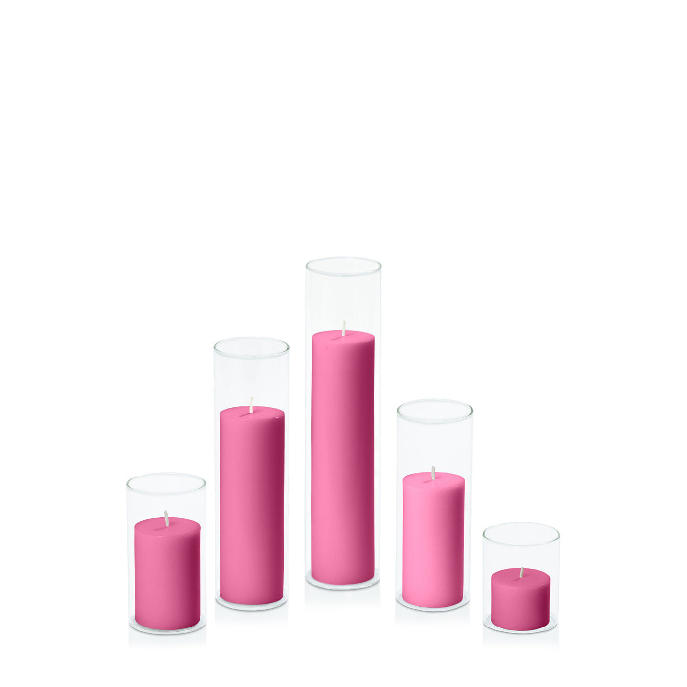 Magenta 5cm Pillar in 5.8cm Glass Set - Sm – Hueseeka