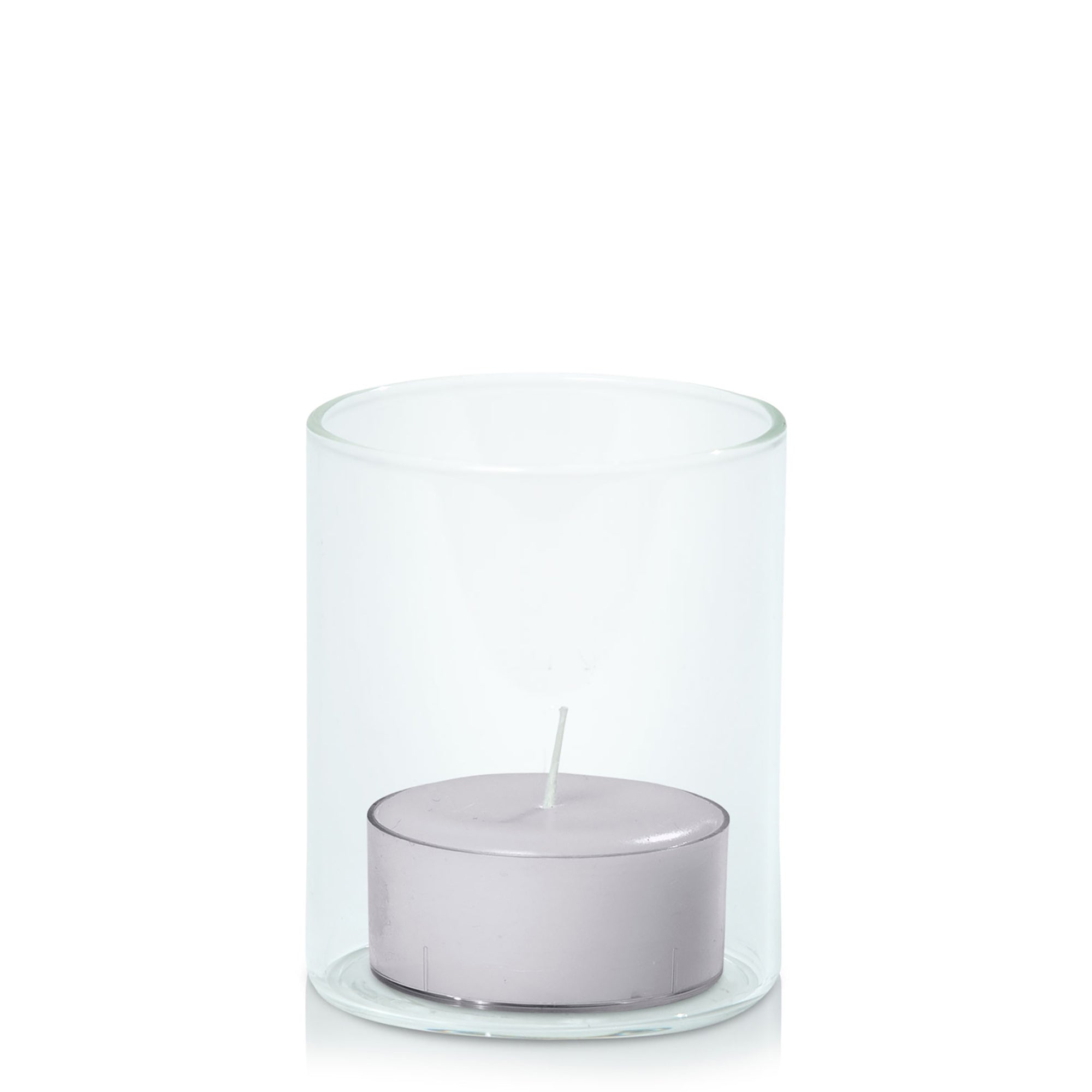 Silver Grey Tealight in 5.8cm x 7cm Glass – Hueseeka