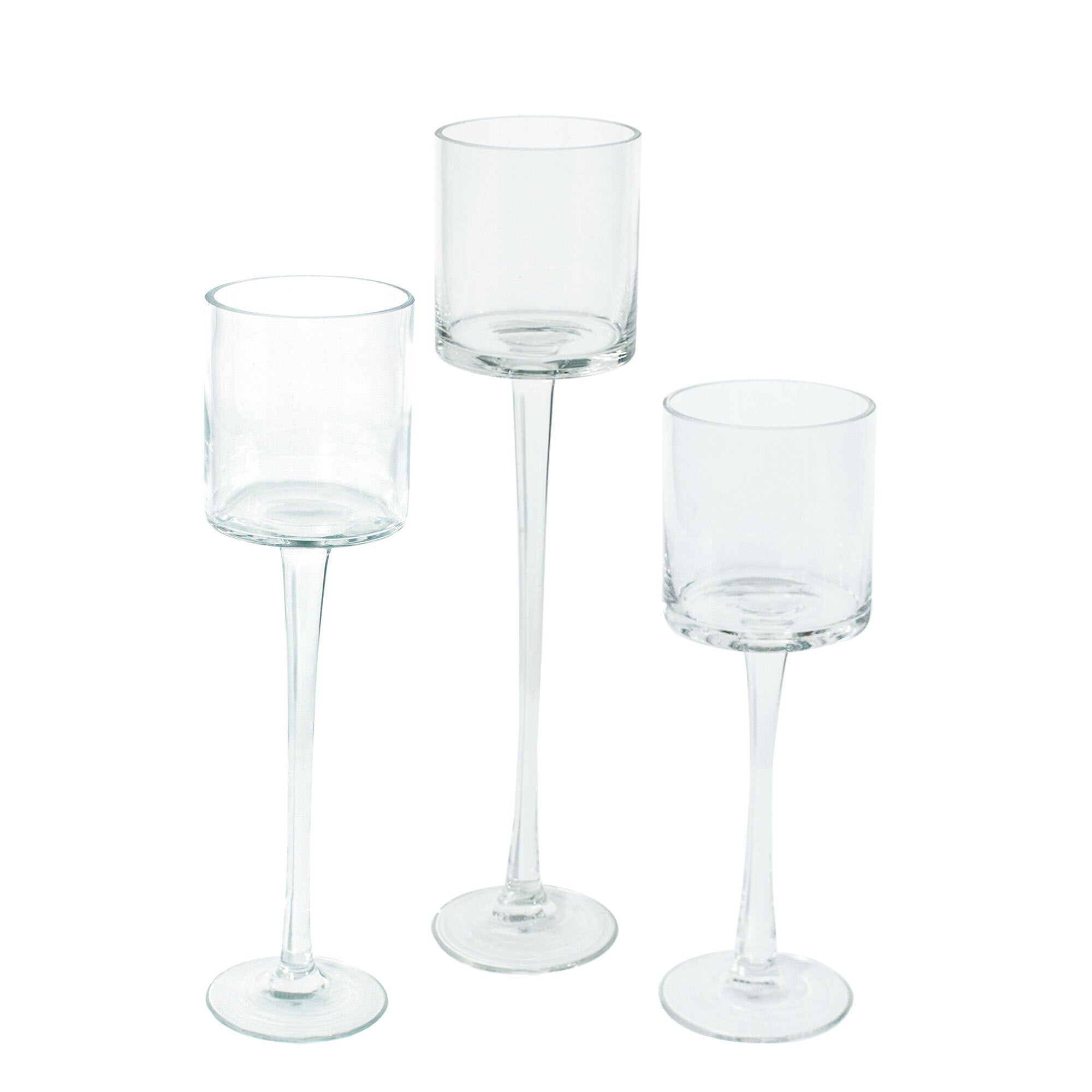 Clear 10cm Glass Holder with Stem Set – Hueseeka